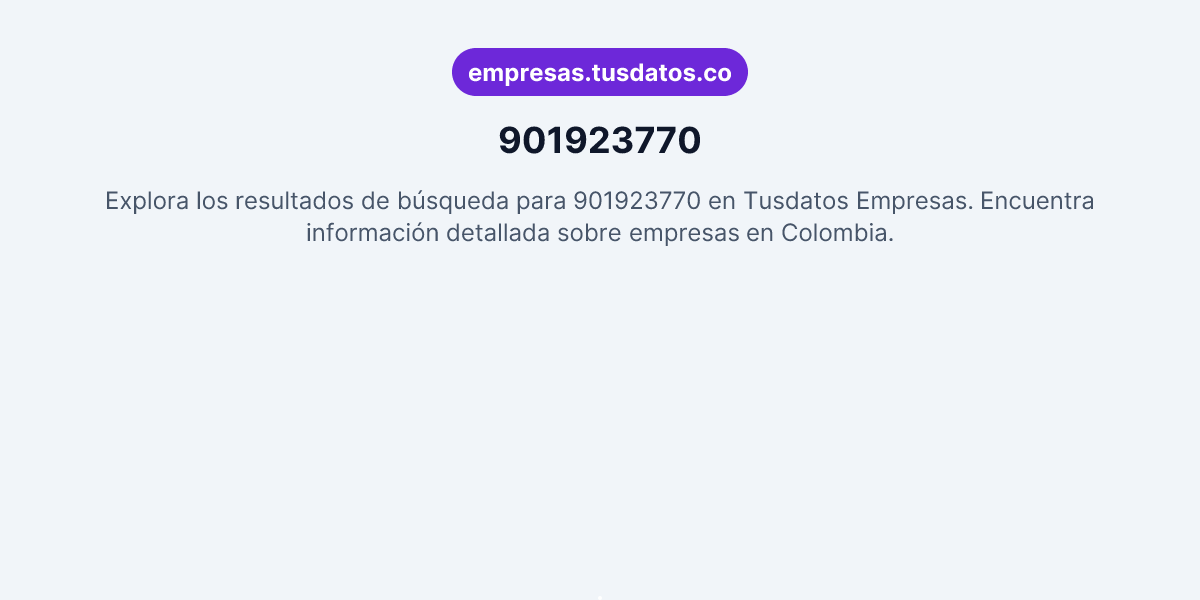 901923770 | Tusdatos Empresas