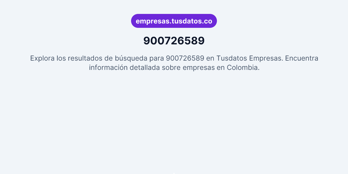 900726589 | Tusdatos Empresas